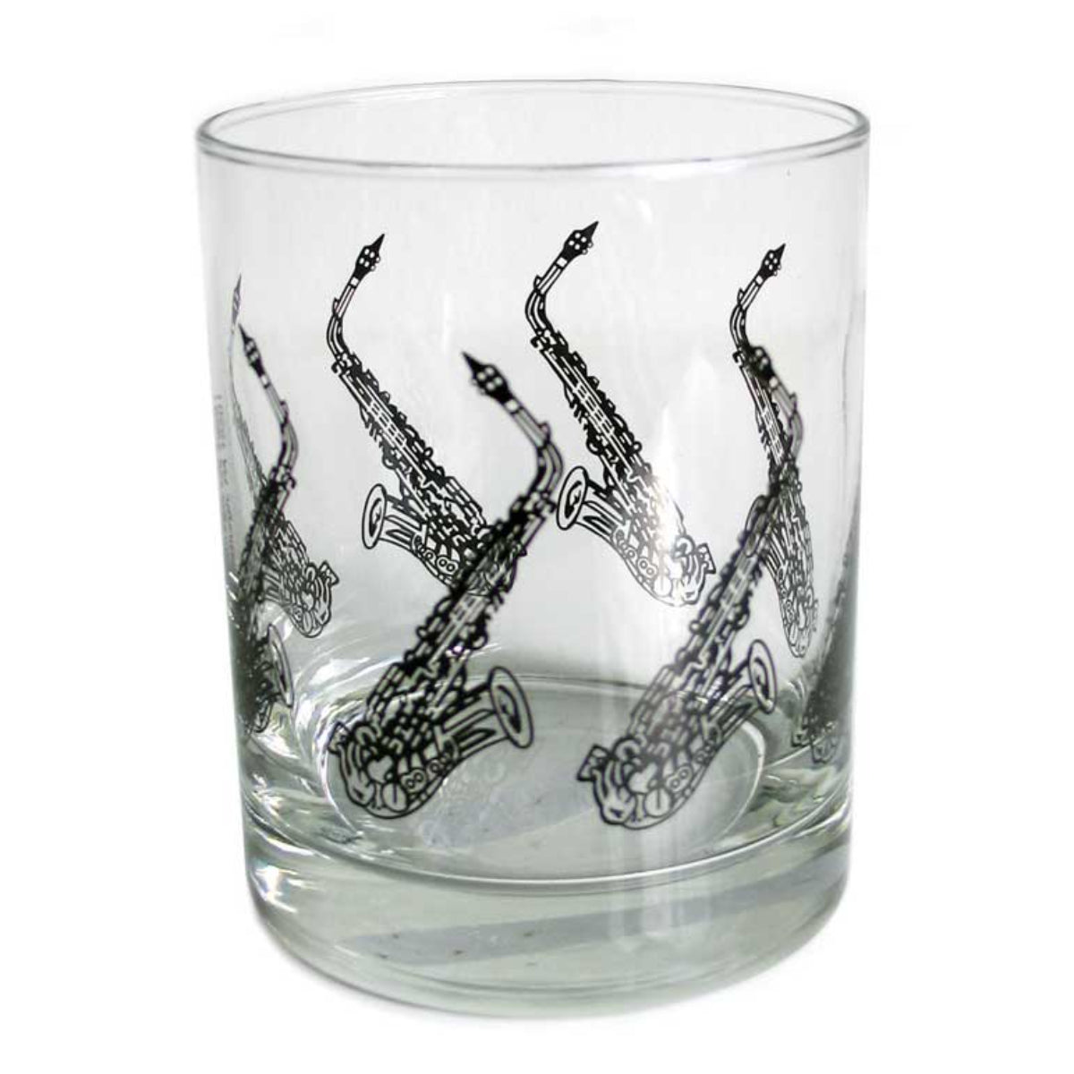 Clear Glass Tumbler, Saxophone – The Sound Garden Music Shop